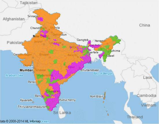 India Map With Bjp States - United States Map