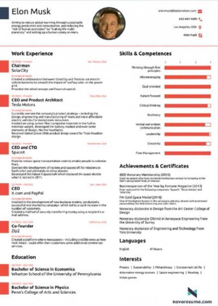 Elon Musk's One-Page-Long Resume Is Proof That A Long One Will Do You ...